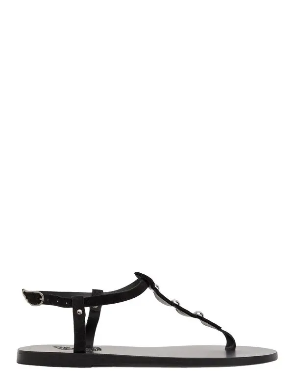 ANCIENT GREEK SANDALS Ilida Studded Suede Sandals - Black