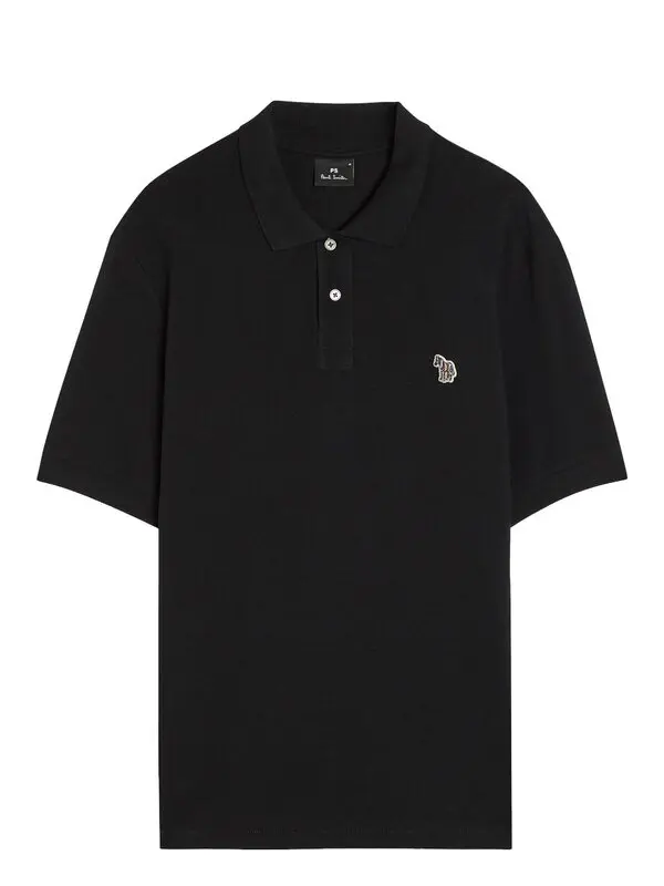 Paul Smith Appliquéd Piqué Cotton Polo Shirt - Black