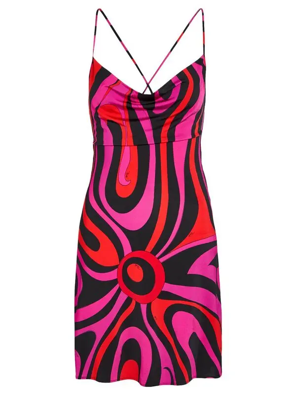 Emilio Pucci Printed Satin-jersey Mini Dress - Pink