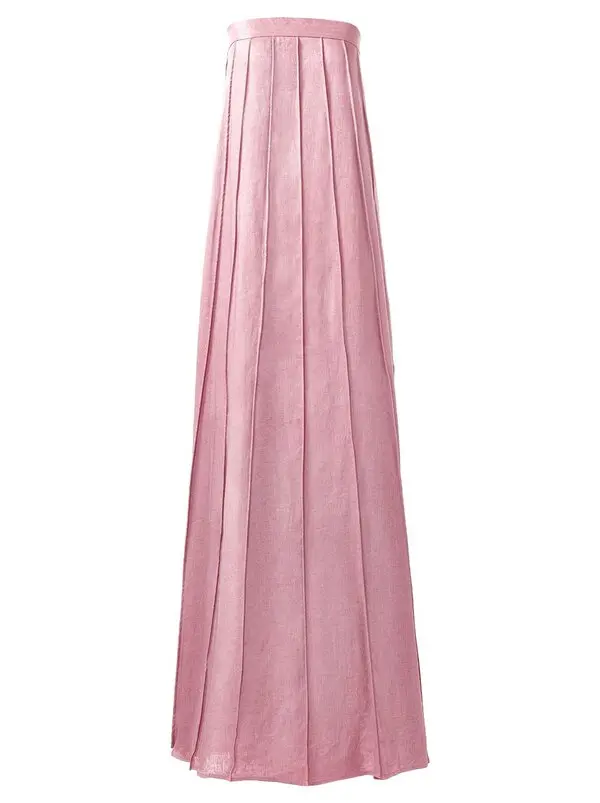 KARGEDE Linen Strapless Maxi Gown - Pink