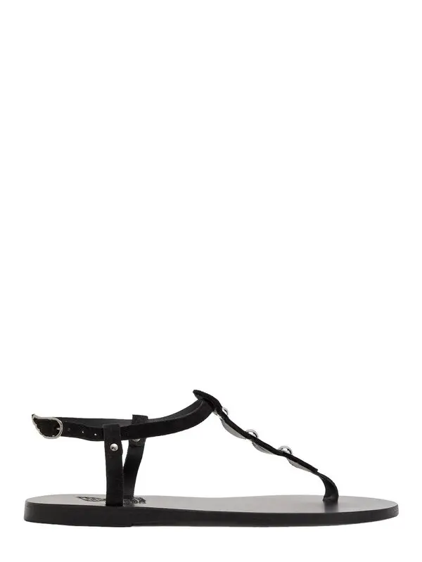 ANCIENT GREEK SANDALS Ilida Studded Suede Sandals - Black