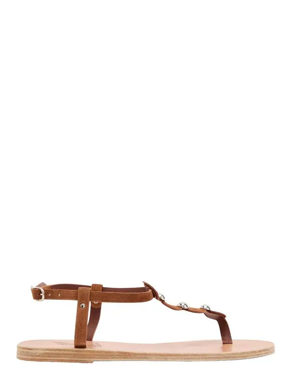 ANCIENT GREEK SANDALS Ilida Studded Suede Sandals - Brown