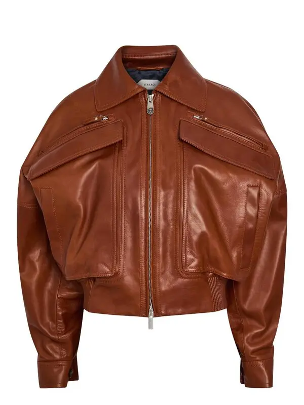 Versace Leather Jacket - Brown