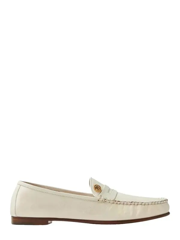 Versace Guanto Leather Loafers - Neutrals