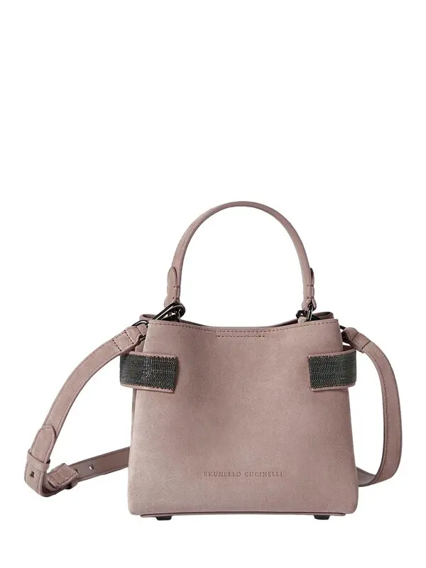 Brunello Cucinelli Small Suede Top-handle Bag - Purple