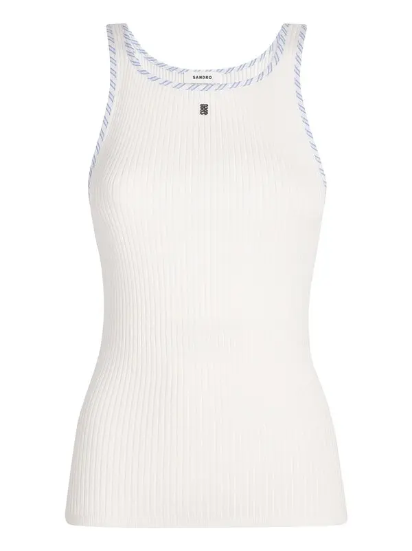 Sandro Rib-knit Slim Tank Top - Beige
