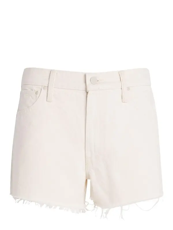 MOTHER Dodger Frayed Denim Shorts - White