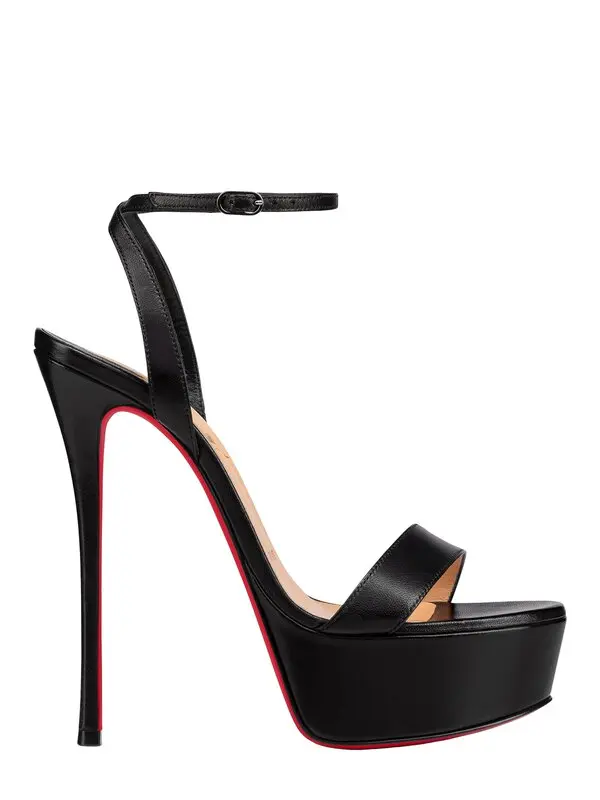 CHRISTIAN LOUBOUTIN Loubi Queen Alta Nappa Leather Sandals - Black