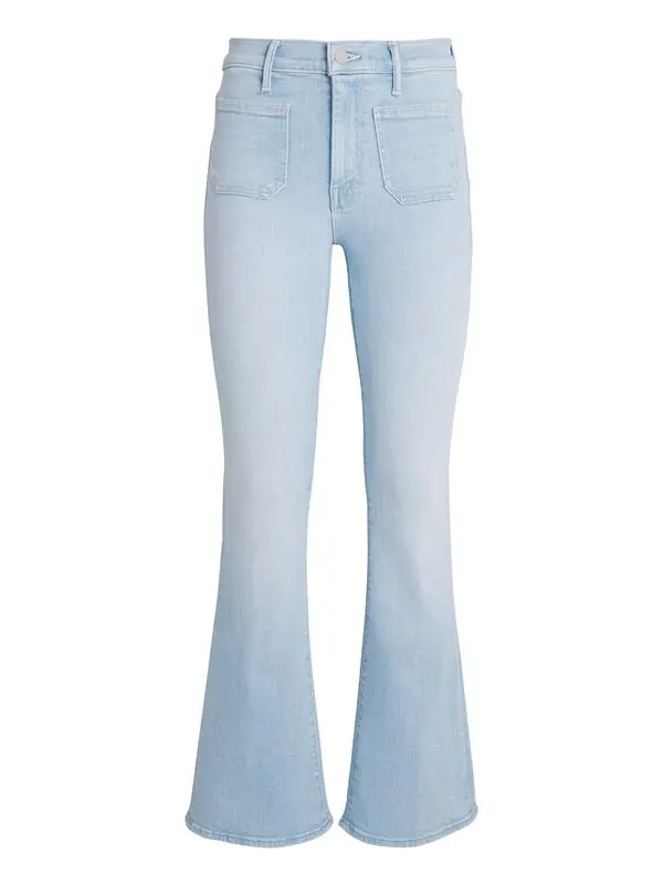 MOTHER The Patch Pocket Weekender Flared Jeans - Blue