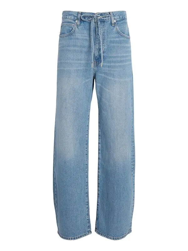 FRAME The Bow High-rise Barrel-leg Jeans - Blue