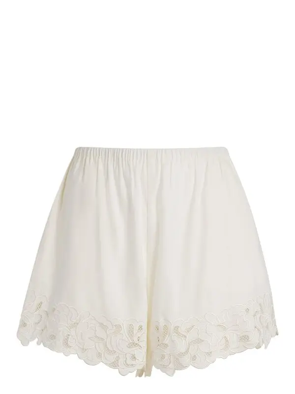 Camilla And Marc Chara Embroidered Linen-blend Shorts - Ivory