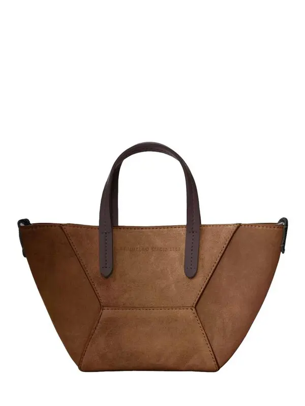Brunello Cucinelli Leather Panelled Tote Bag - Brown
