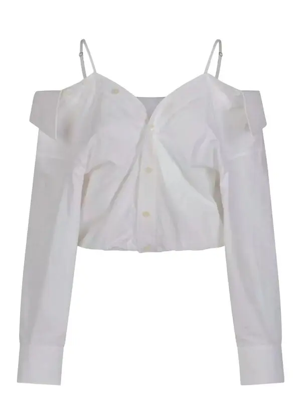 Alexander Wang Off-shoulder Cropped Shirt - White