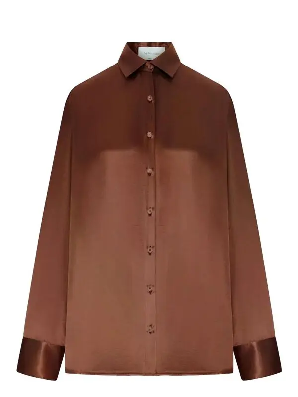 THE NINA STUDIO Back-opening Silk Shirt - Brown