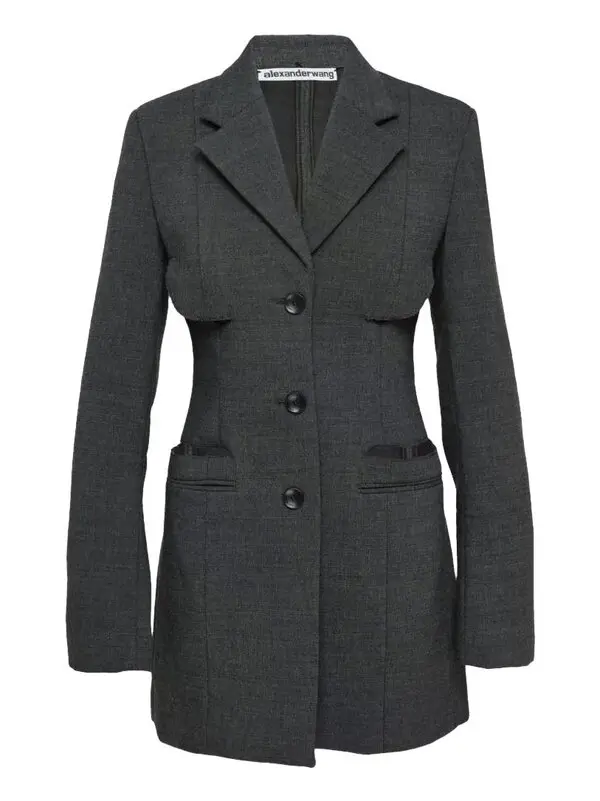 Alexander Wang Single-breasted Blazer With Waist Cut-outs - Grey