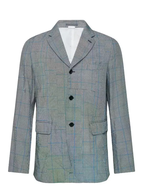 Comme Des Garçons Patchwork Glen-check Blazer - Grey