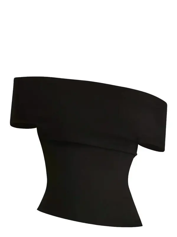 STOLEN STORES Asymmetric Off-shoulder Top - Black