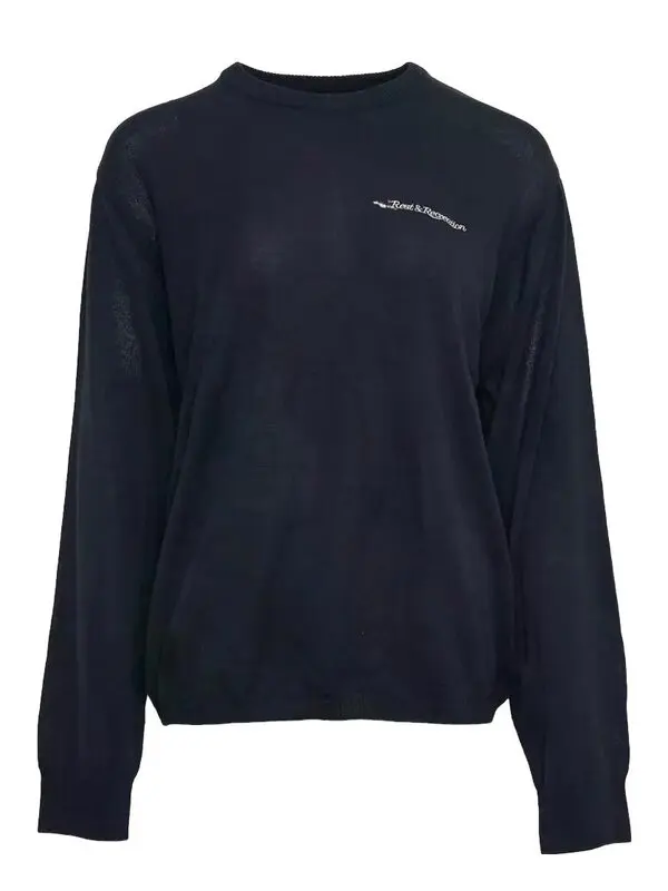 REST & RECREATION Layered Logo-print Sweater - Blue