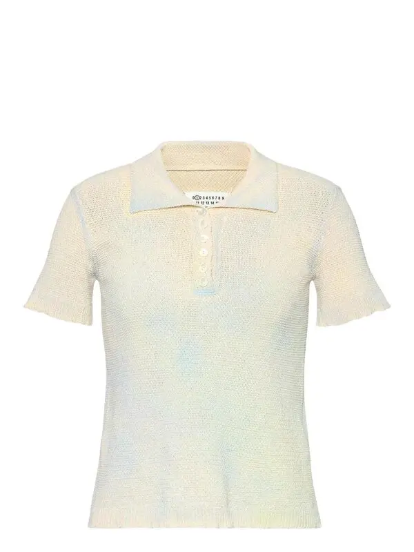 MAISON MARGIELA Wheat-stitch Cotton Polo Shirt - Neutrals