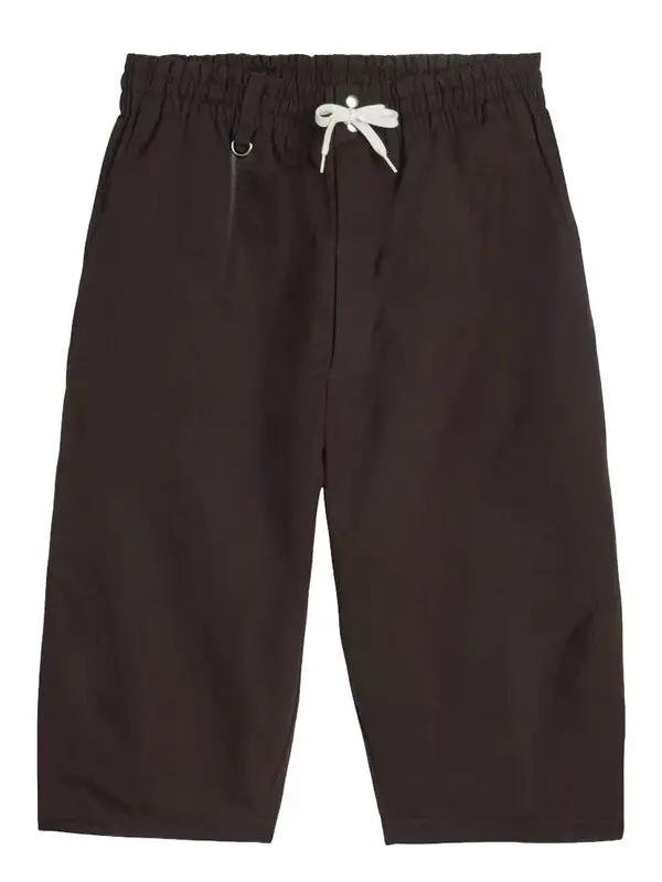 Y3 X Wales Bonner Drawstring Logo-embroidery Shorts - Brown