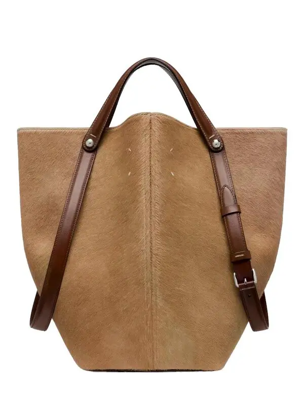 MAISON MARGIELA Calf Hair Tote Bag - Brown