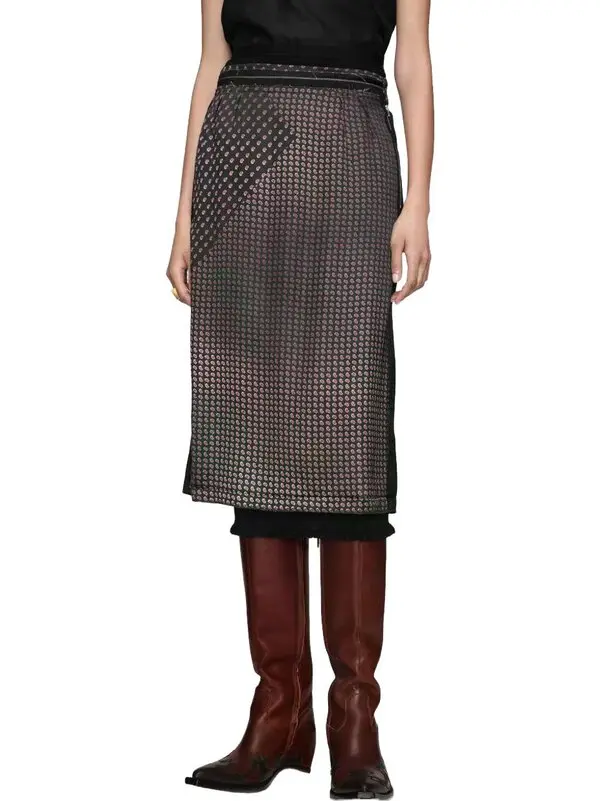 MAISON MARGIELA Paisley Print Midi Skirt - Black