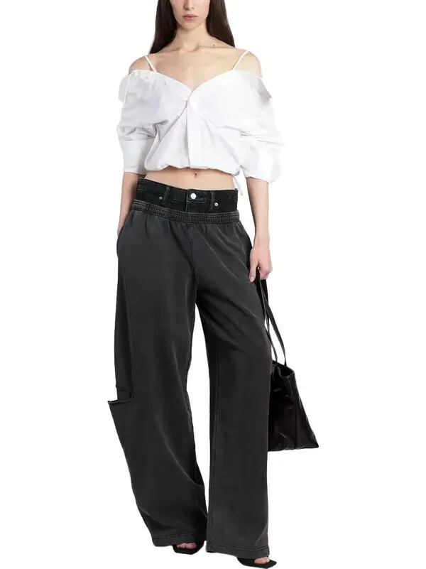 Alexander Wang Layered Waistband Cargo Pants - Black