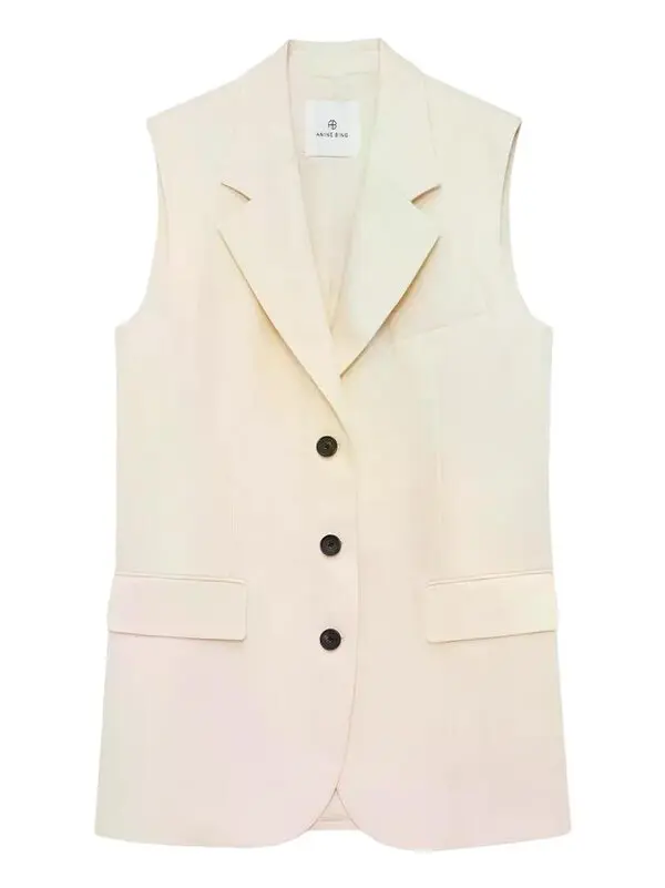 ANINE BING Sara Notched Lapels Vest - Neutrals