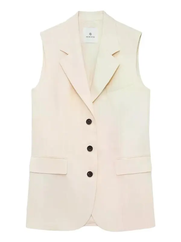 ANINE BING Sara Notched Lapels Vest - Neutrals