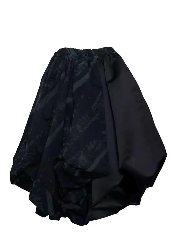 Comme Des Garçons Abstract Print Gathered Skirt - Black