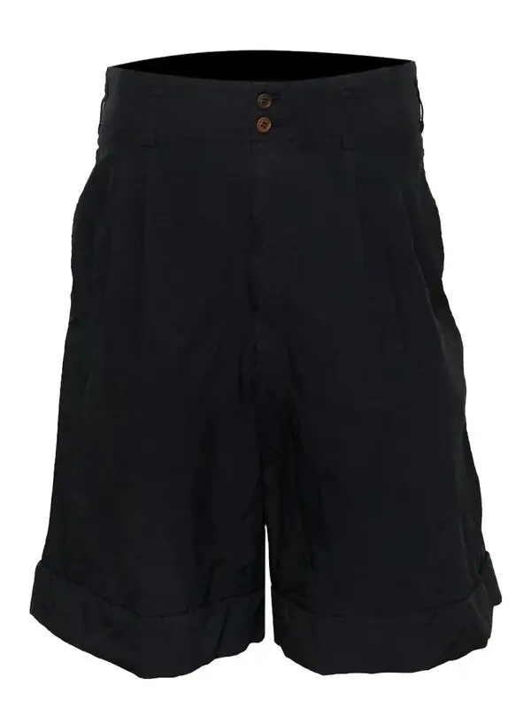 Comme Des Garçons Pleated Turn-up Shorts - Black