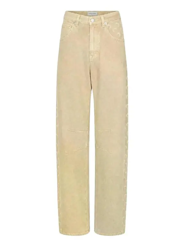MARINE SERRE Moon-print Faded Jeans - Neutrals