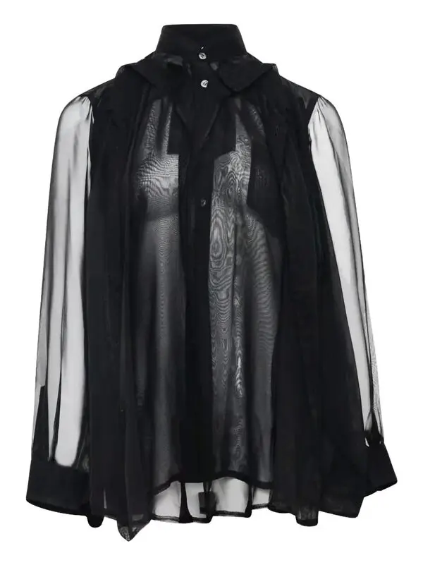 Comme Des Garçons Sheer Layered Shirt - Black