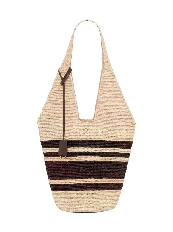 ANINE BING Leah Raffia Tote Bag - Neutrals