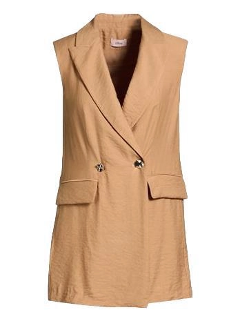 OLTRE Double-breasted Sleeveless Blazer - Camel