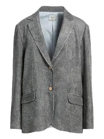 ALYSI Single-breasted Striped Blazer - Grey