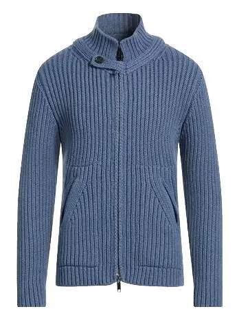 DANIELE FIESOLI Slate Merino Wool And Polyamide Cardigan - Blue
