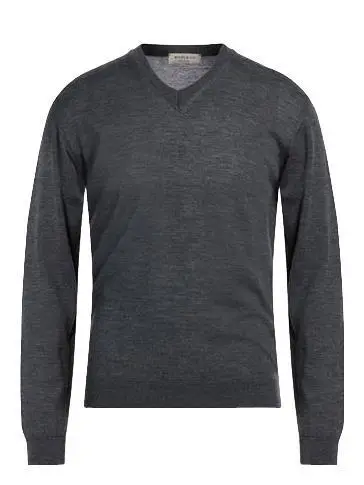 WOOL & CO Merino Wool V-neck Sweater - Grey