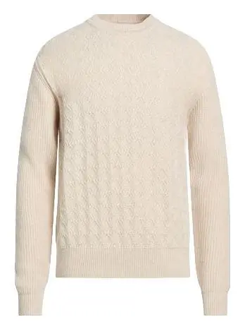 WOOL & CO Crew Neck Long Sleeve Sweater - Beige