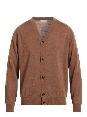 WOOL & CO Light Brown Merino Wool Cardigan - Beige