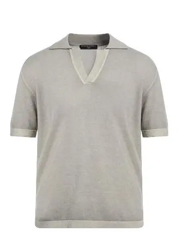 DANIELE FIESOLI V-neck Short Sleeve Knit Sweater - Grey