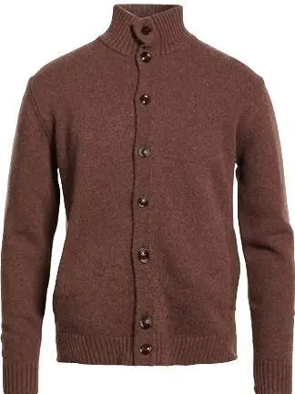 WOOL & CO Wool And Polyamide Cardigan - Brown