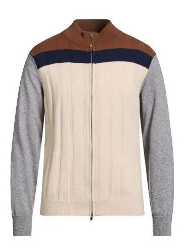 WOOL & CO Mélange Wool Zip-up Cardigan - Beige