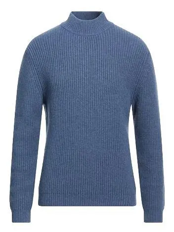DANIELE FIESOLI Light Brown Mélange Merino Wool & Polyamide Turtleneck Sweater - Blue