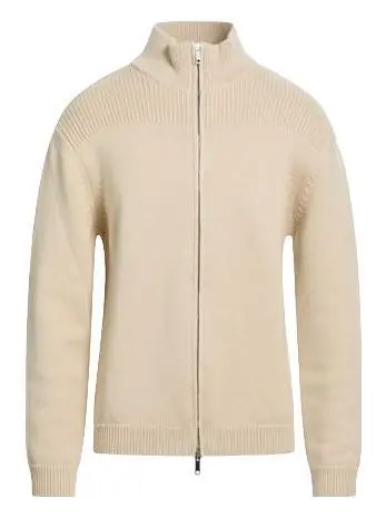 DANIELE FIESOLI Virgin Wool Zip-up Cardigan - Beige