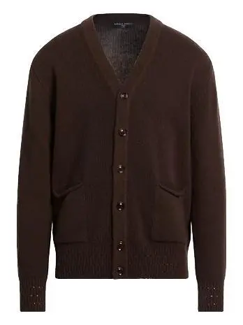 DANIELE FIESOLI Chocolate Merino Wool Cardigan - Brown