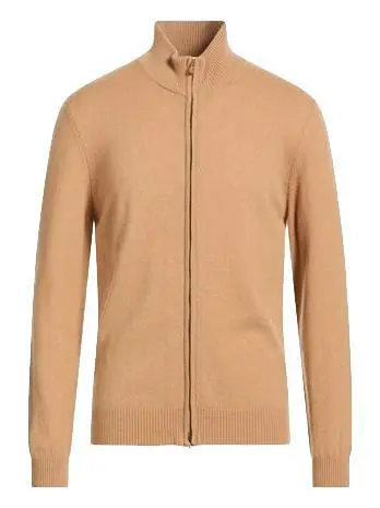 DANIELE FIESOLI Camel Cashmere Zip-up Cardigan - Beige