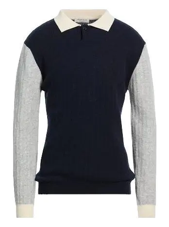 WOOL & CO Midnight Merino Wool And Cashmere Pointelle Knit Sweater - Blue