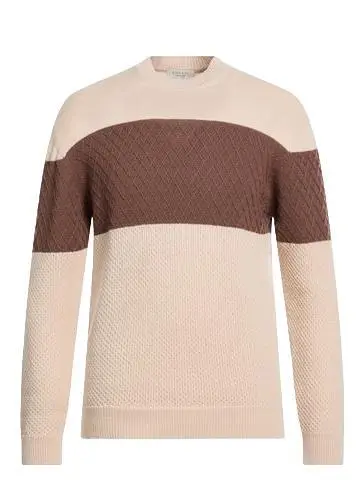 WOOL & CO Crewneck Sweater In Blush Merino Wool - Pink