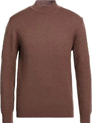 WOOL & CO Merino Wool Crewneck Sweater - Brown